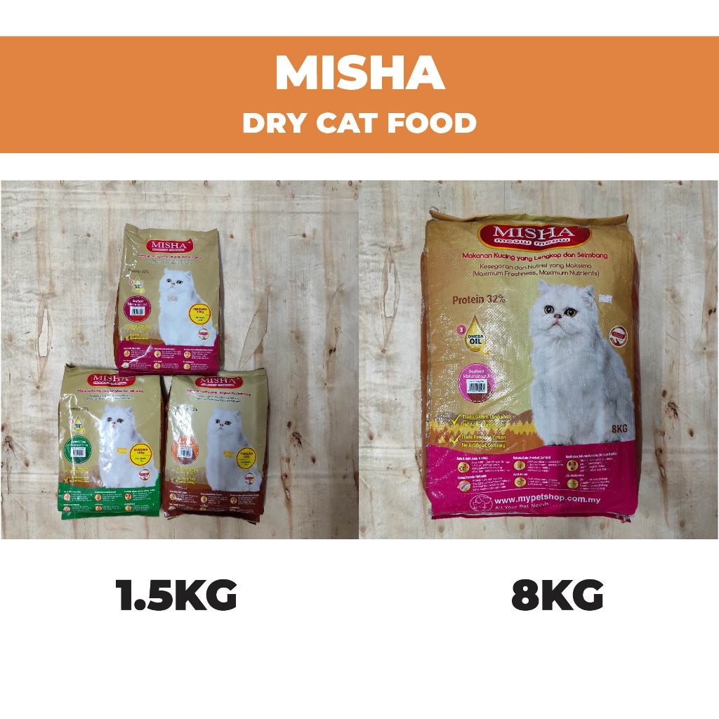 【Clearance】Misha Dry Cat Food 1.5kg / 8kg Chicken Tuna / Ocean Fish ...