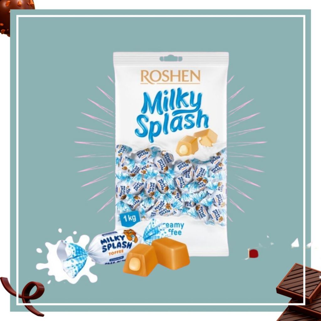 Roshen Milky Splash Toffee With A Milk Filling 250g/500g/1kg - Trending ...