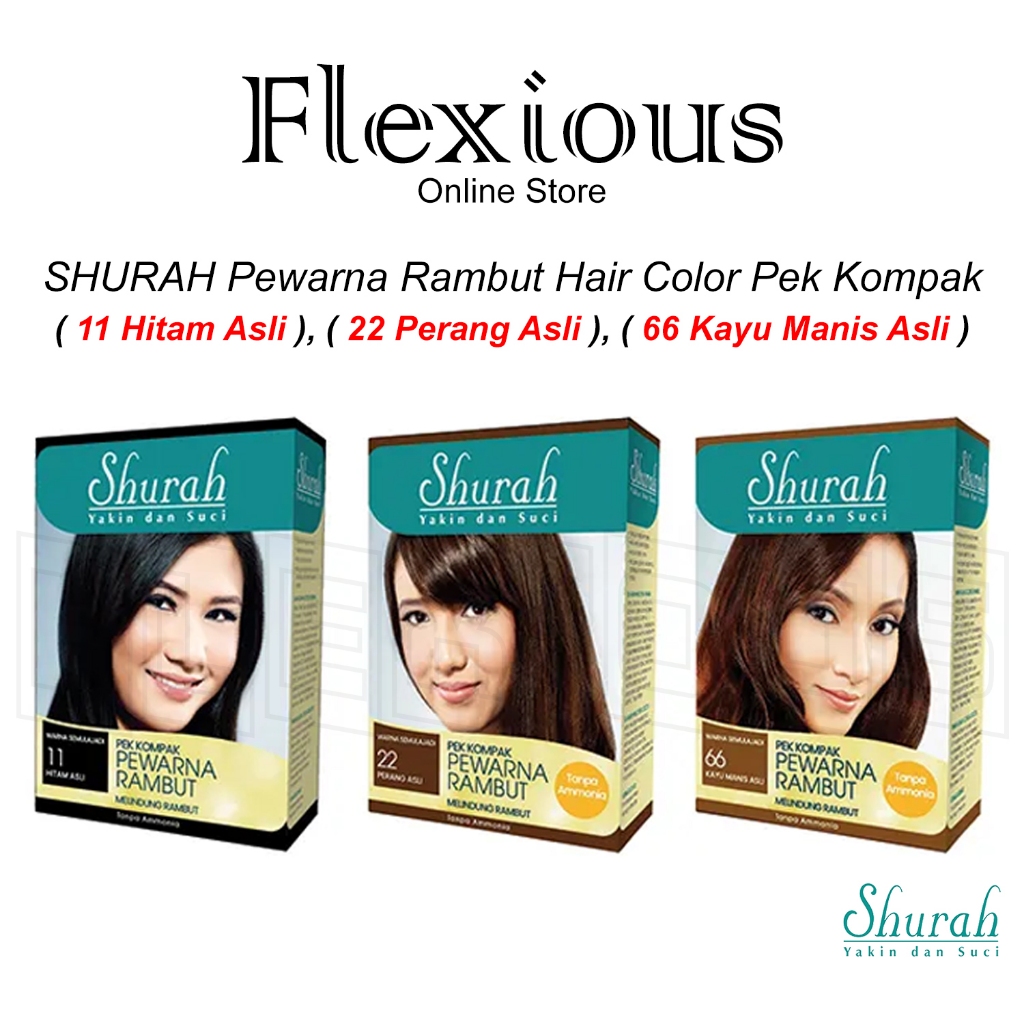 *SHURAH* Pewarna Rambut Hair Color Pek Kompak ( 11 Hitam Manis ), ( 22 ...