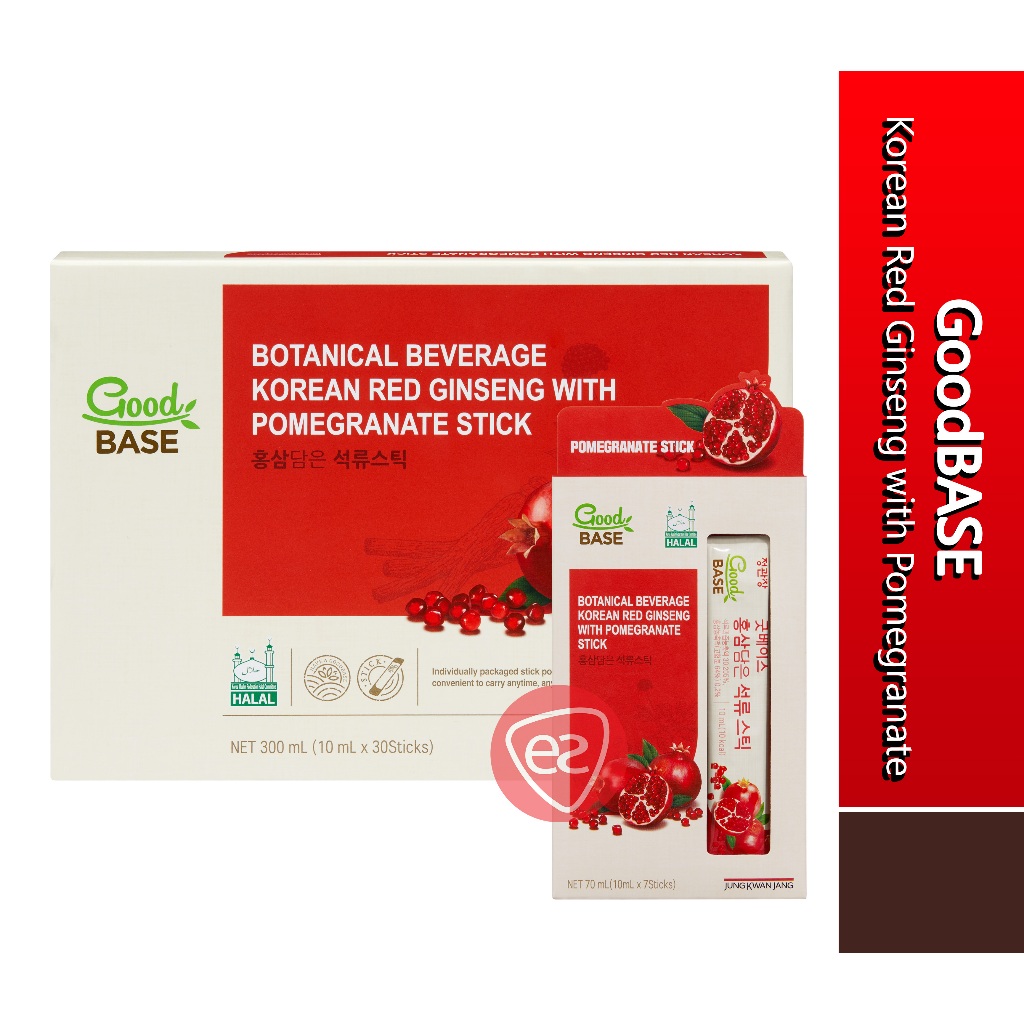 GoodBASE Botanical Beverage Korean Red Ginseng With Pomegranate (10ml x 7 Sticks / 10ml x 30 ...