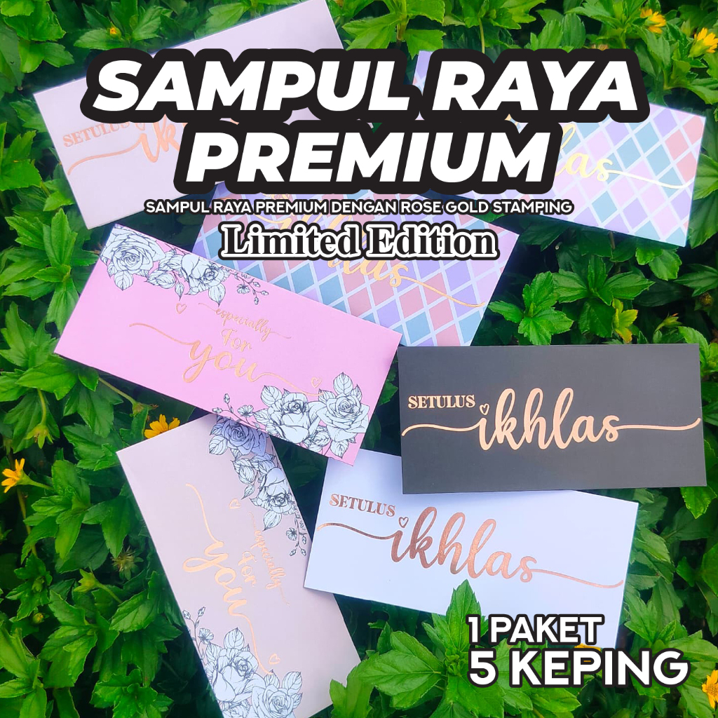 5 pcs Sampul Raya Premium _ 7 Colours with Rose Gold Stamping | Sampul ...