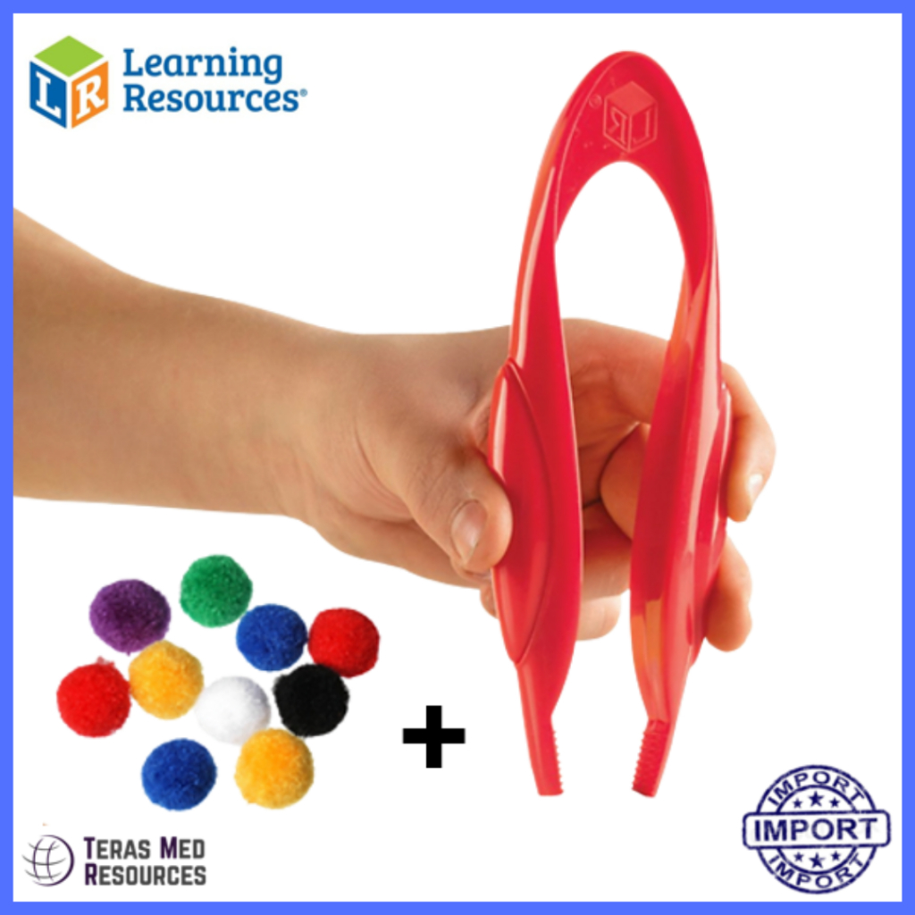 Jumbo Tweezer & Pom Pom Ball Set Fine Motor Skills Toy for Kids OT ...