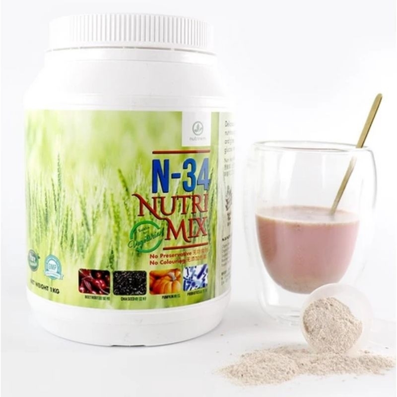 Nutrimix N34 Meal Replacement Organic Multigrains Well Balanced 1KG Formula Original Nutrirem ...