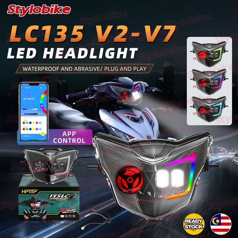LC135 V2-V7 New Head Light LED Sharingan Lampu Depan Headlamp APP Bluetooth LC V2 V3 V4 V5 V6 V7 ...