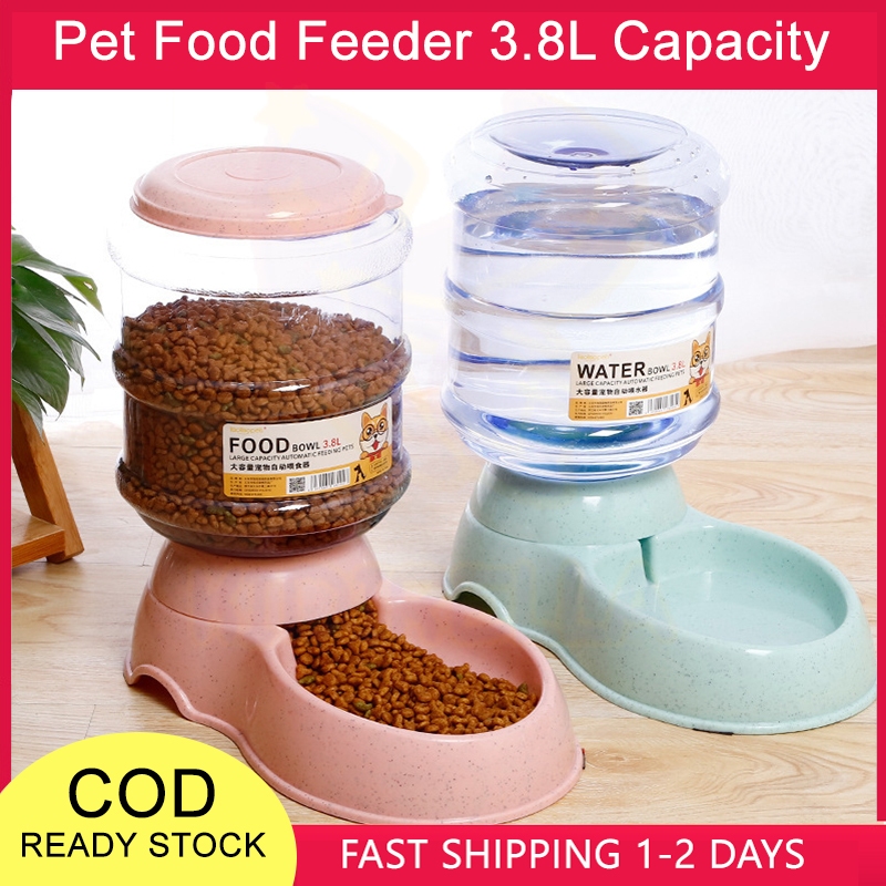 3.8L Tempat Letak Bekas Makanan Air Kucing Automatic Cat Feeder Food ...