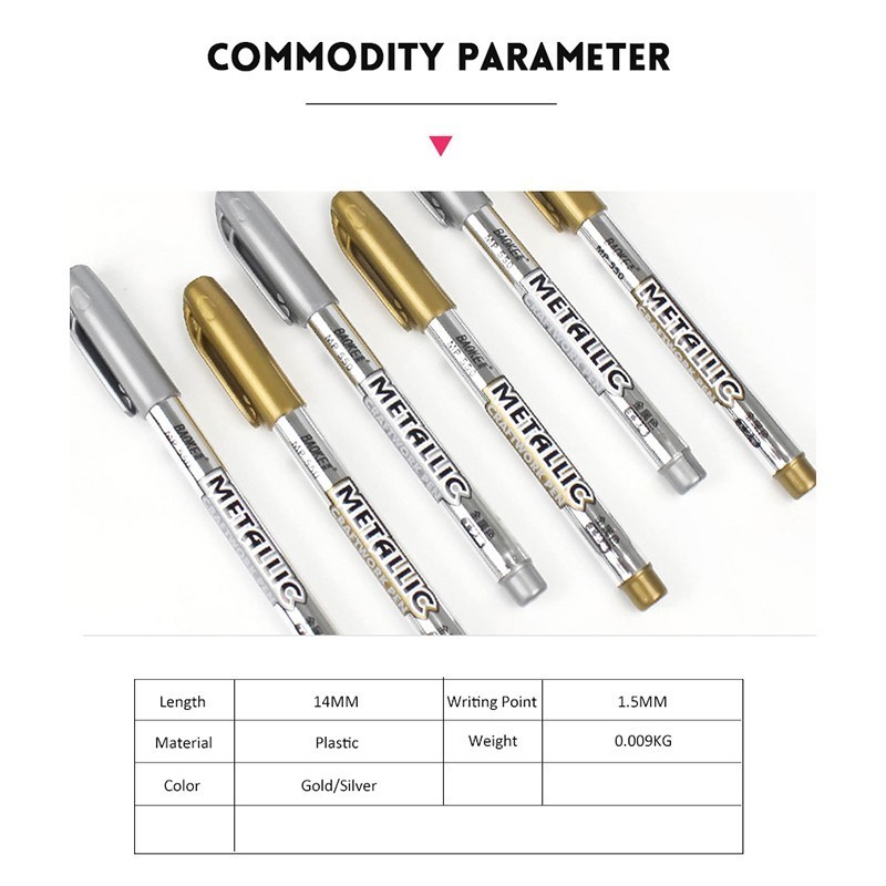 Gold Silver Colour Craft Pen Waterproof Paint Sign Marker Metal Pen ...