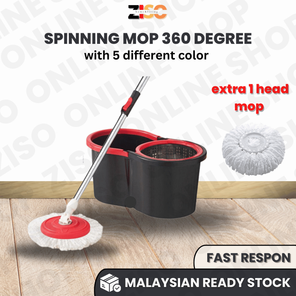 Mop Lantai Microfiber 360 Degree Rotating Spin Floor Mop Viral Murah ...