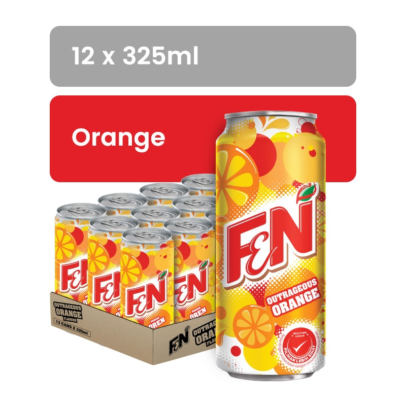 F&N FUN FLAVOURS ORANGE 325ML X 12 CANS (1 CARTON) | Shopee Malaysia