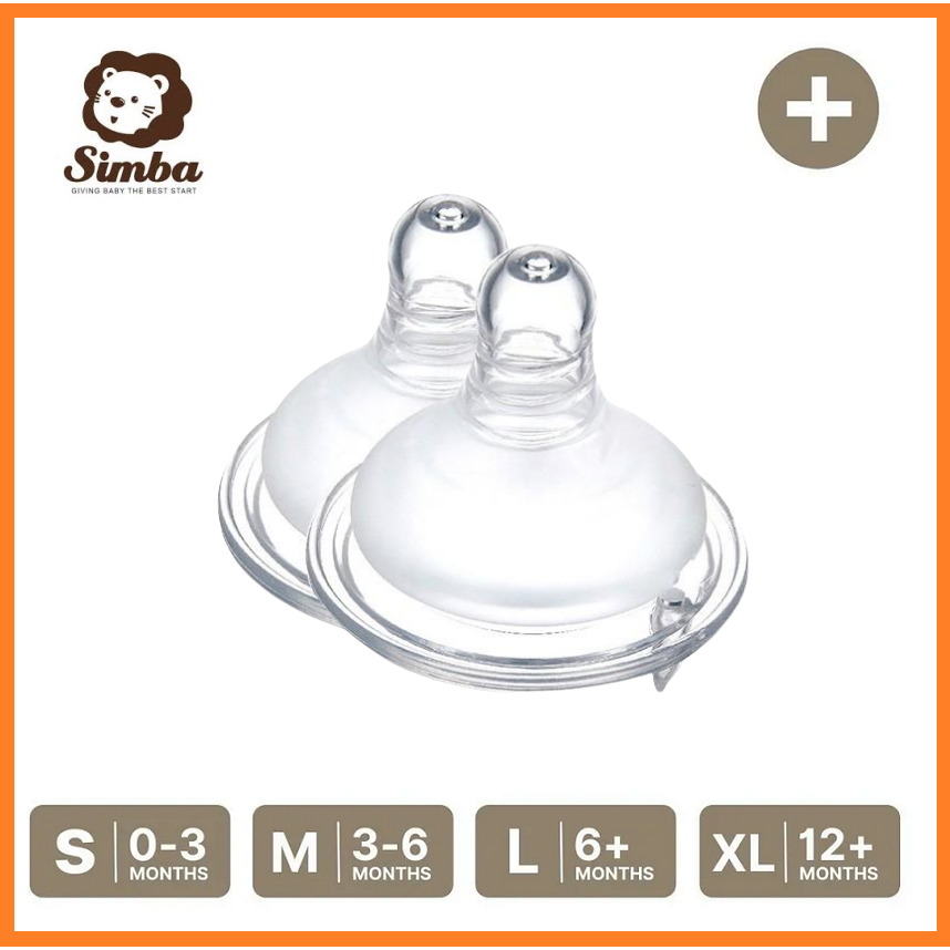 SIMBA MOTHER'S TOUCH WIDE NECK CROSS HOLE ANTI-COLIC NIPPLE Teat (2 PCS ...