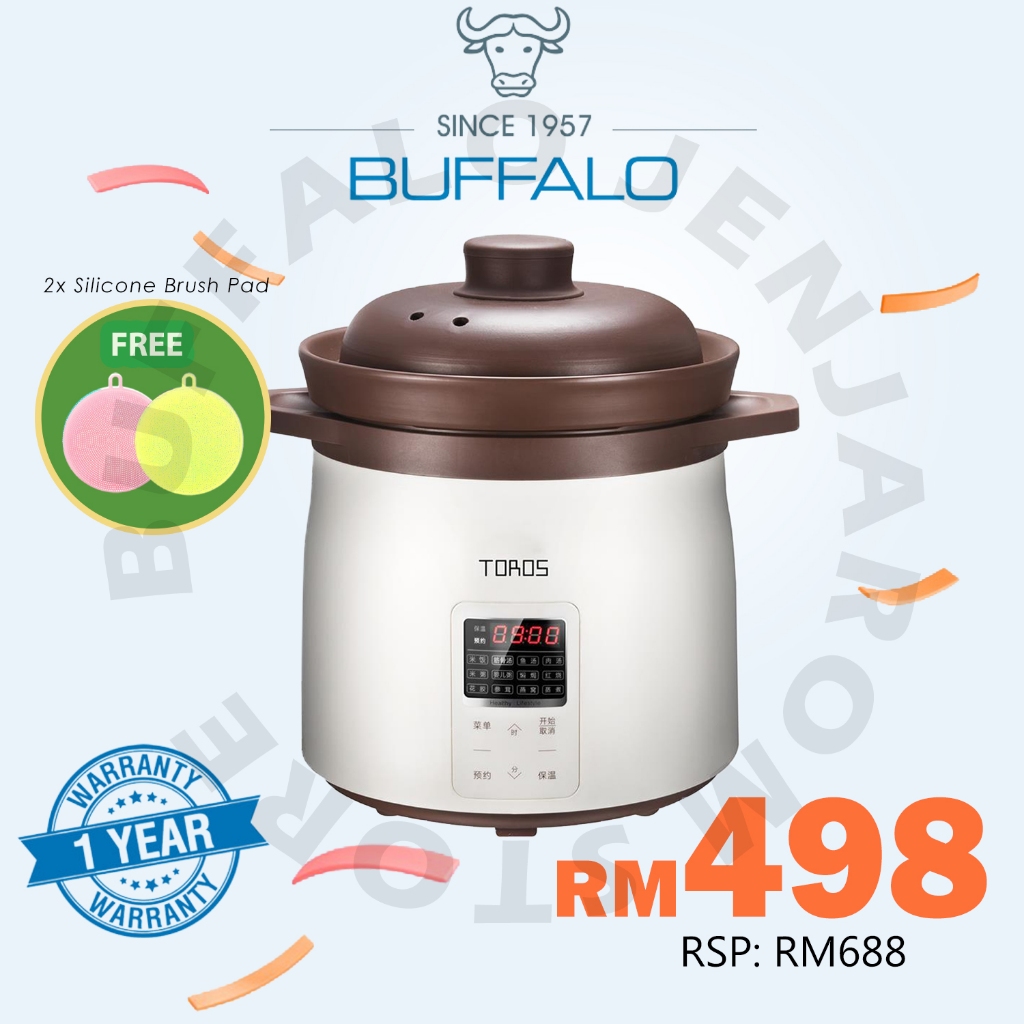 BUFFALO TOROS Multifunction Zisha Pot Stew Cooker 5L | Pre-set Menu | 1 ...