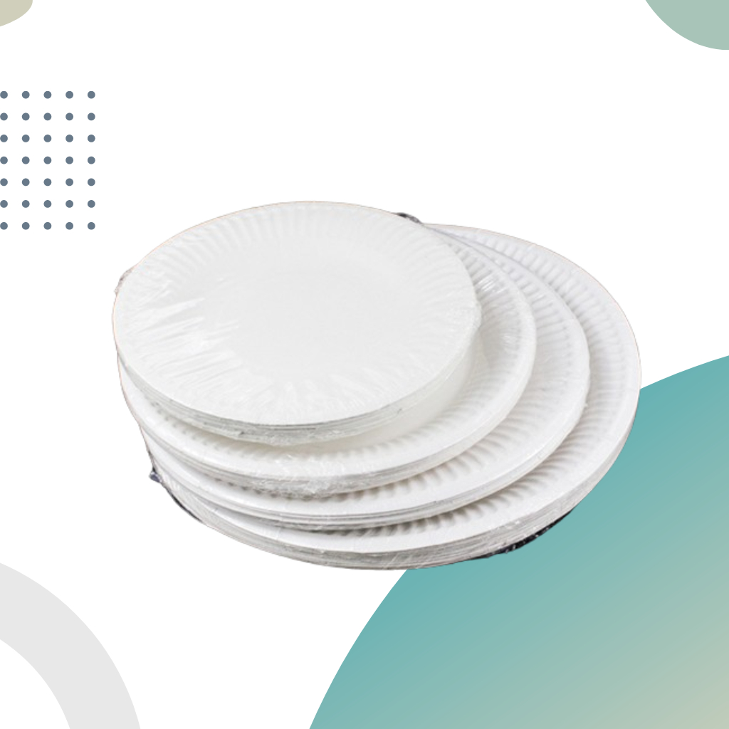 (Ready Stock) Disposable & Recyclable 6" Paper Plates 50’s White Paper ...