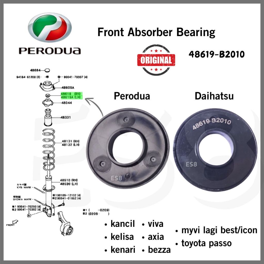 Front Absorber Bearing Perodua Kancil/Kelisa/Kenari/Myvi 1.3 1.5/Viva ...
