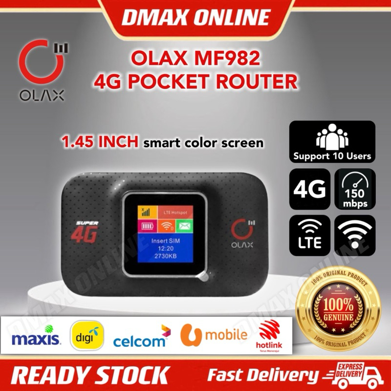OLAX MF982 4G Wireless Pocket Router with 3000Mah battery | Shopee Malaysia