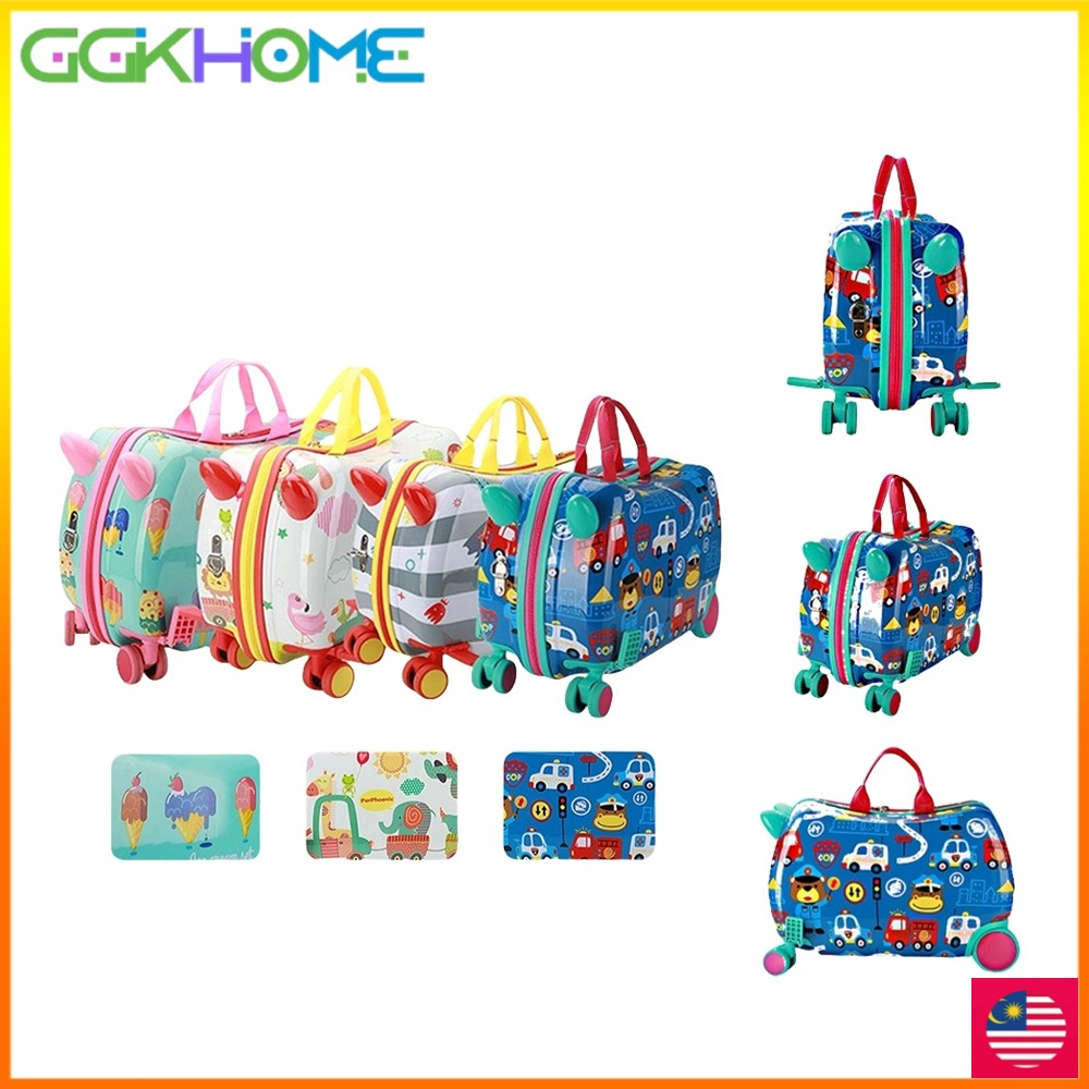 Malaysia Stock Kids Trolley Portable Luggage Cute Ice Car Animal ...