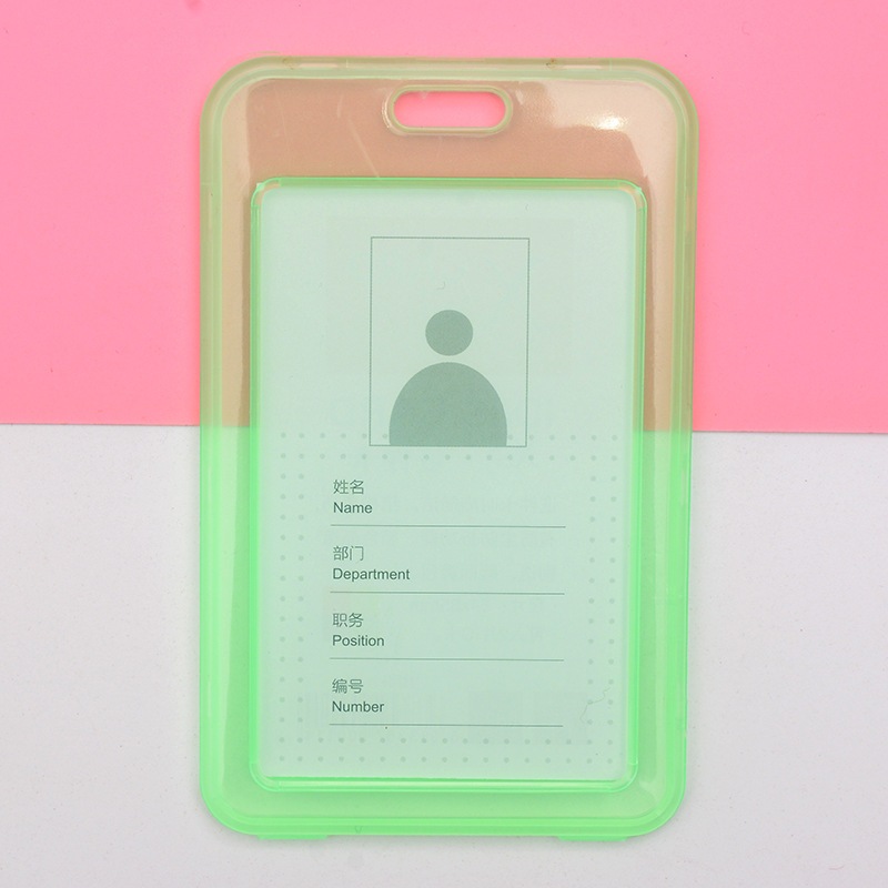 Transparent ID Holder Colored Plastic Hard Case with Lanyard Name Batch ...