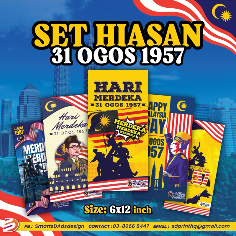 10 Keping Bendera Set Hiasan 31 Ogos 1957 Flag Deko Hari Merdeka ...