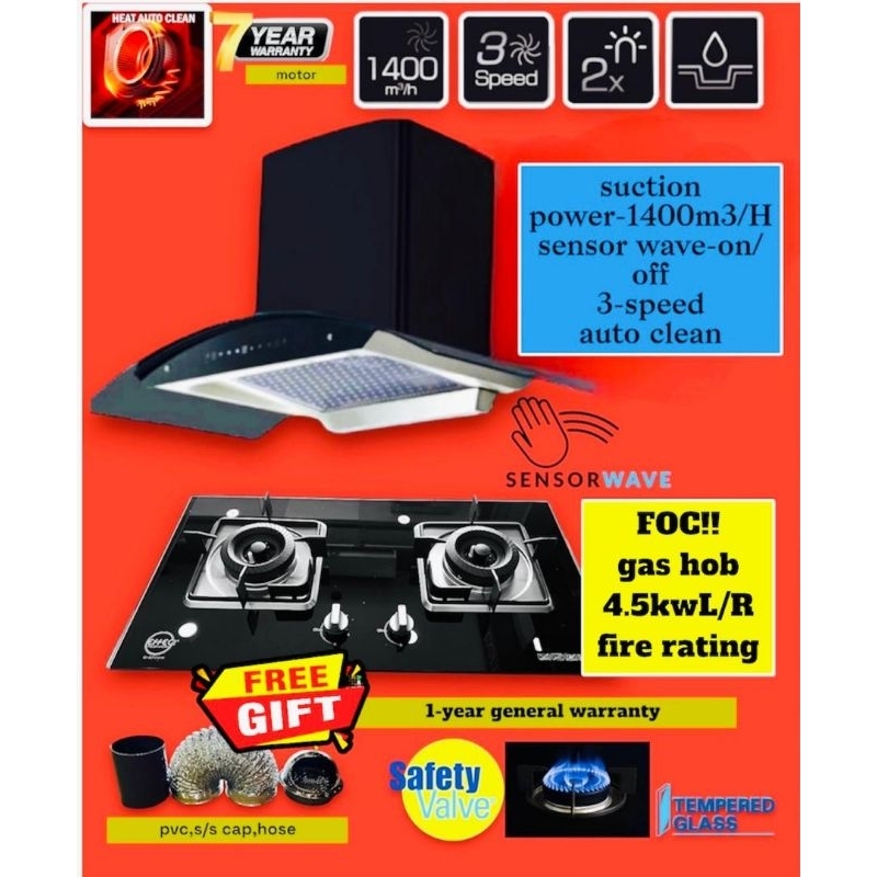 EFFECT kitchen hood (sensor function/auto clean) | Shopee Malaysia