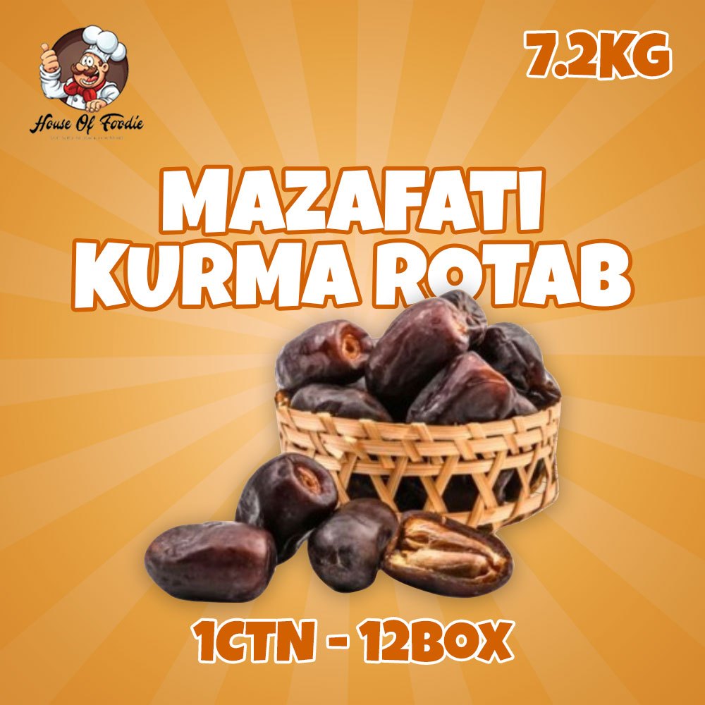 Kurma Rotab Mazafati Premium Dates/ Kab Dates 1 ctn (12 box) 7.2kg Exp ...