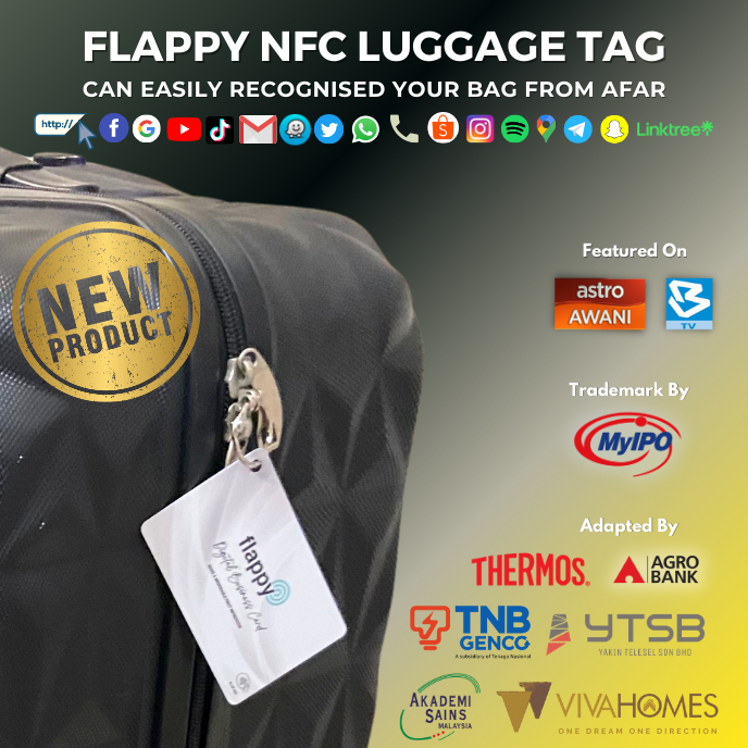 Flappy Digital Luggage Tag (Smart Travel Companion for Your Luggage ...