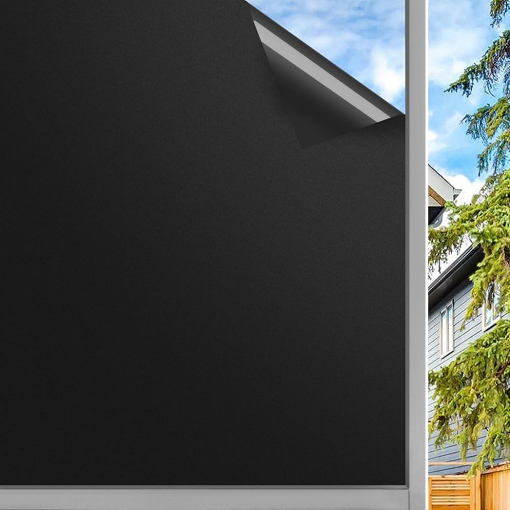Blackout Window Film Privacy Window Cling Dark Window Tinting Film Non ...
