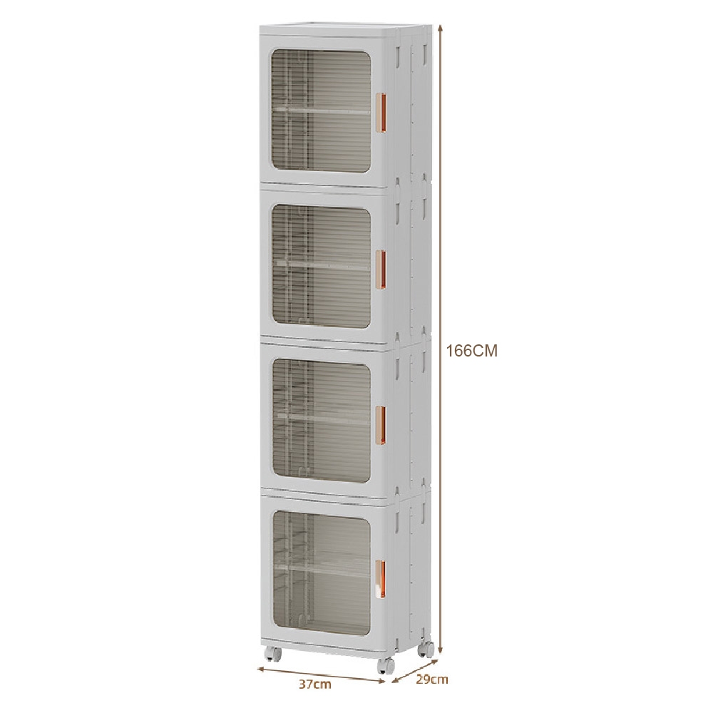 [1-4 Tiers] Innohut Stackable Storage Box Rack Organizer Wheel Cabinet ...