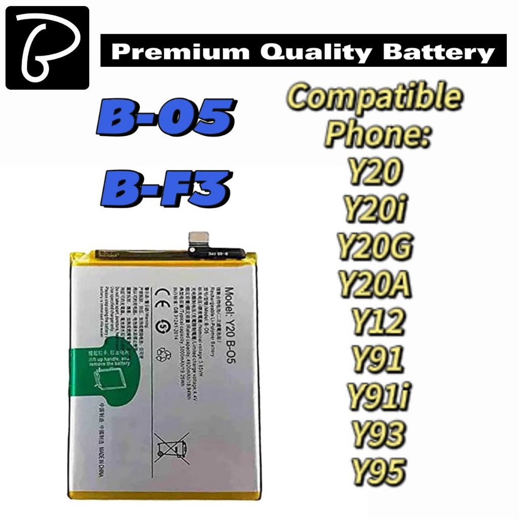 Premium Original Quality Vivo B-05 B-F3 Y20 Y20i Y20G Y20A Y12 Y91 Y91i ...