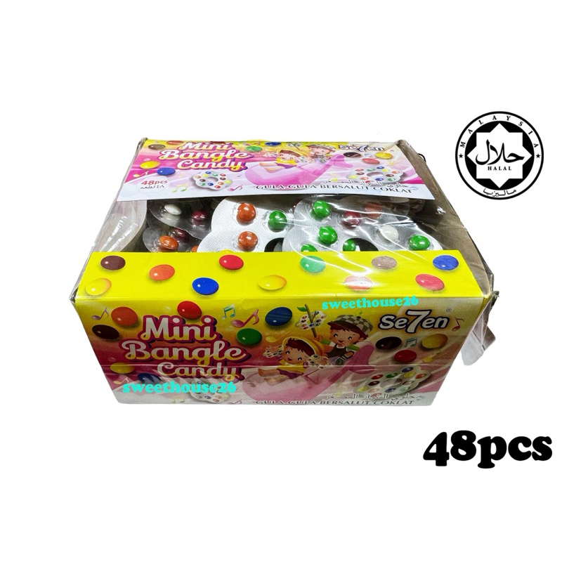 (Mini) Se7en Mini Bangle Candy Coated Chocolate Bean 48pcs | Shopee ...