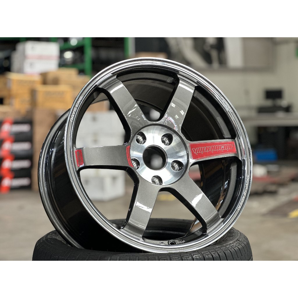 New 18x9.5J AOW TE37 SAGA Rim (set of 4) 5x120 Gun Metal for Civic Type ...