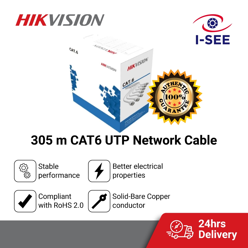 [Authentic] Hikvision UTP CAT6 Ethernet Network Lan Cable 305m 1Box ...