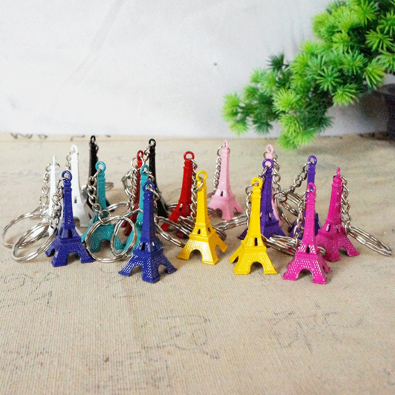 Gold Silver Bronze Colourful Paris France Eiffel Tower Keychain Keyring ...