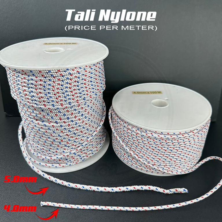 Tali Nylone Thread 4MM & 5MM (SELL IN METER) Tali Gari Ikan Tali Mesin ...