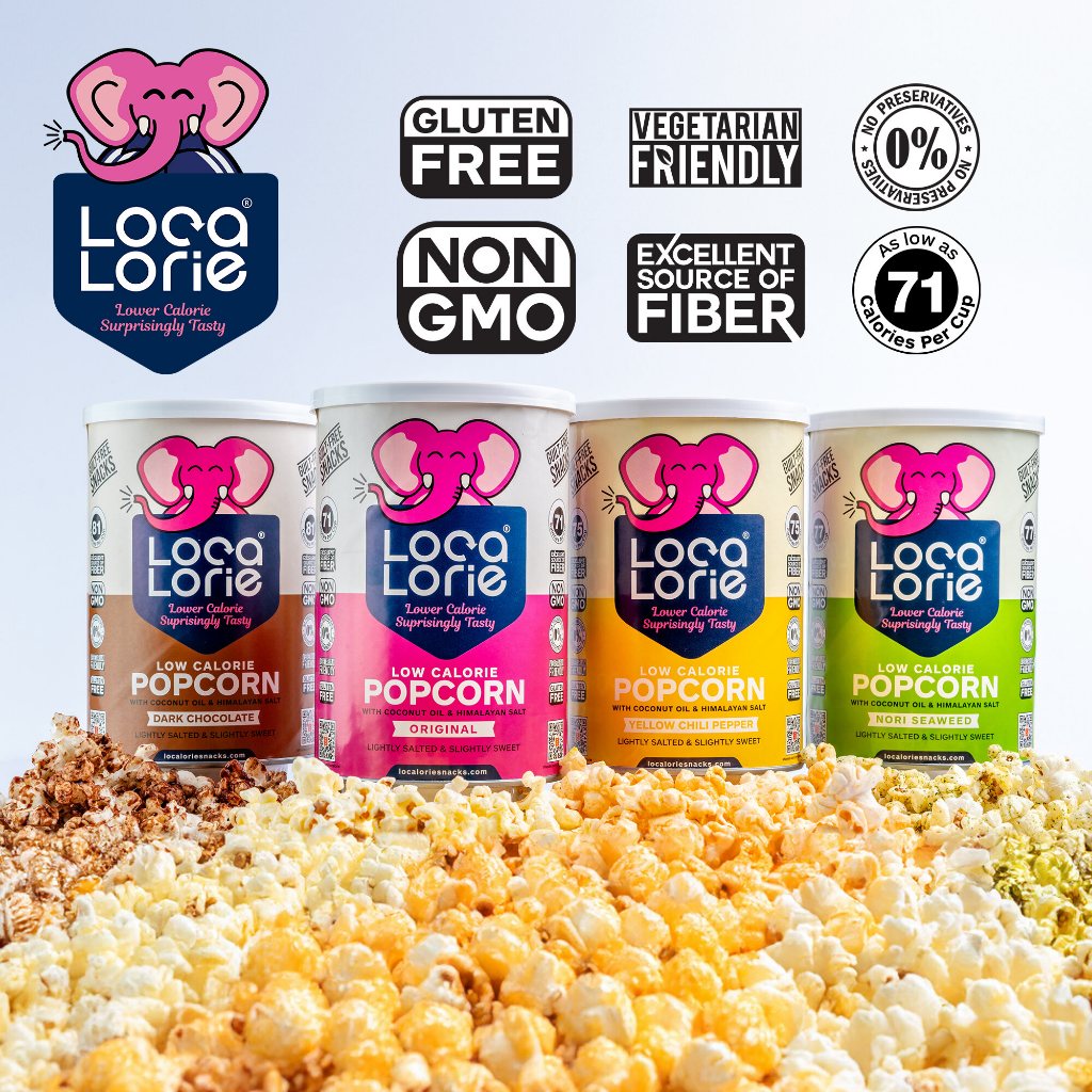 Loca Lorie Snack Popcorn Healthy Low Calorie Gluten Free Seaweed Dark ...