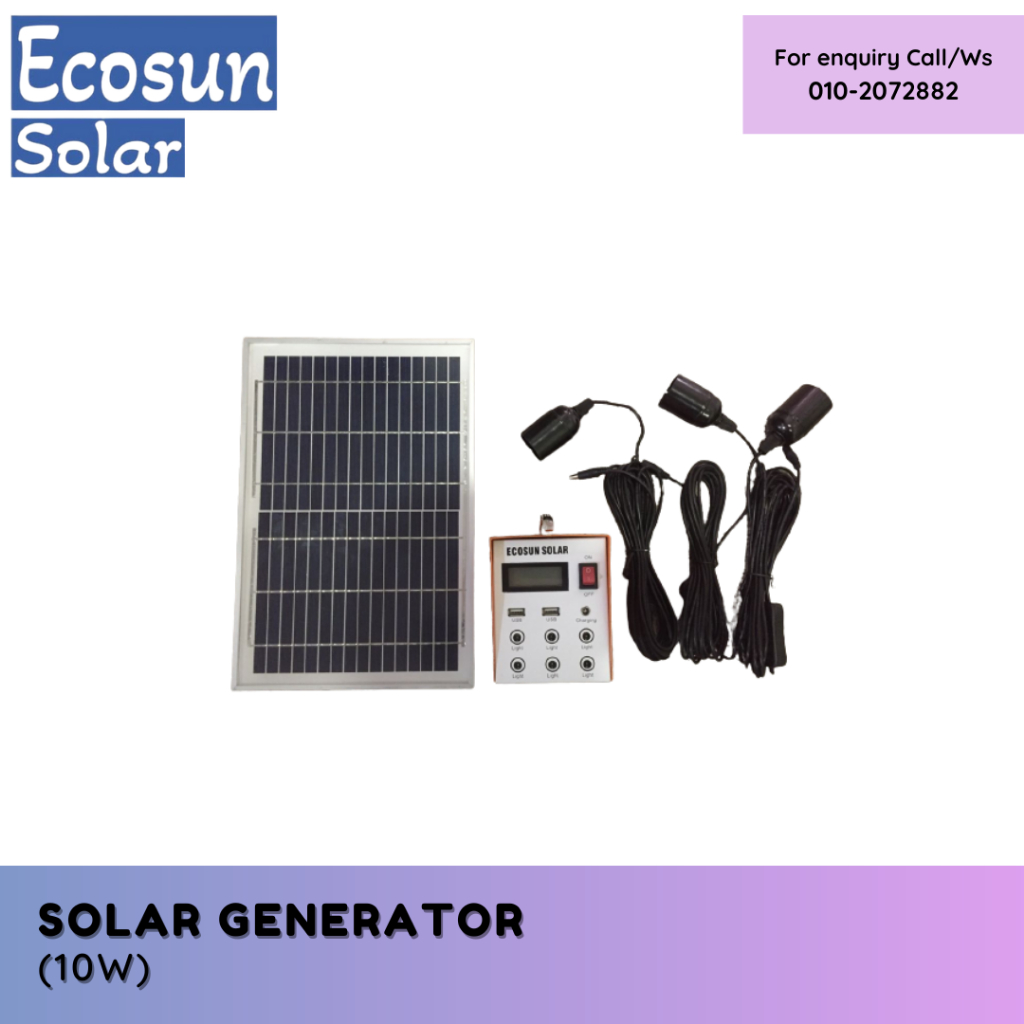 ECOSUN SOLAR GENERATOR 10W | Shopee Malaysia