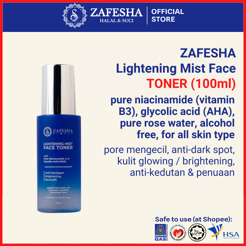 Zafesha Toner Lightening Mist Face Brightening Spray 100ml Pure Rose ...
