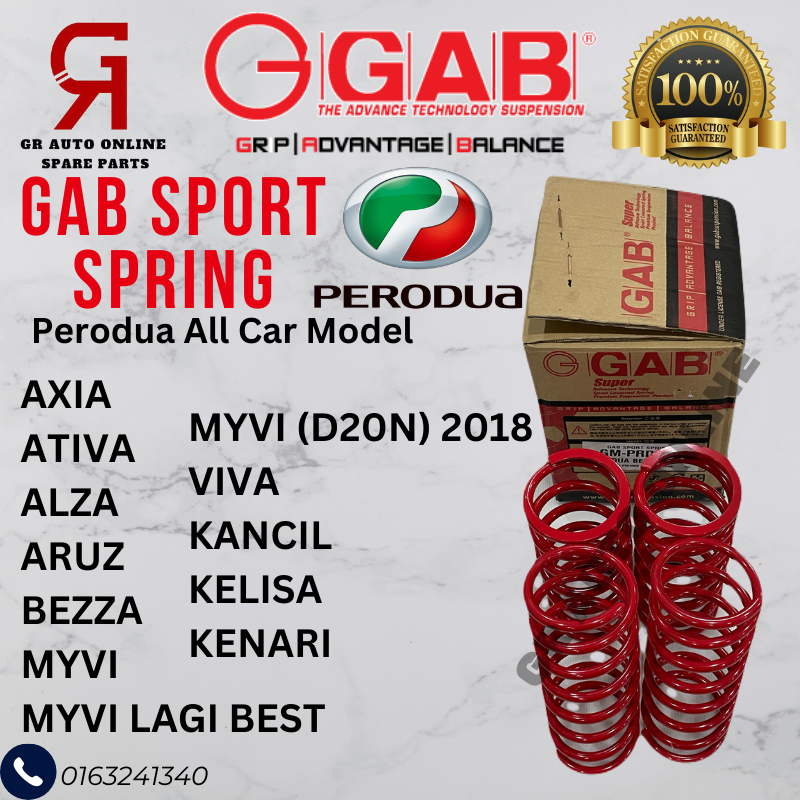 Original GAB Sport Spring Myvi, Myvi Lagi Best, Myvi(2018), Axia, Bezza ...