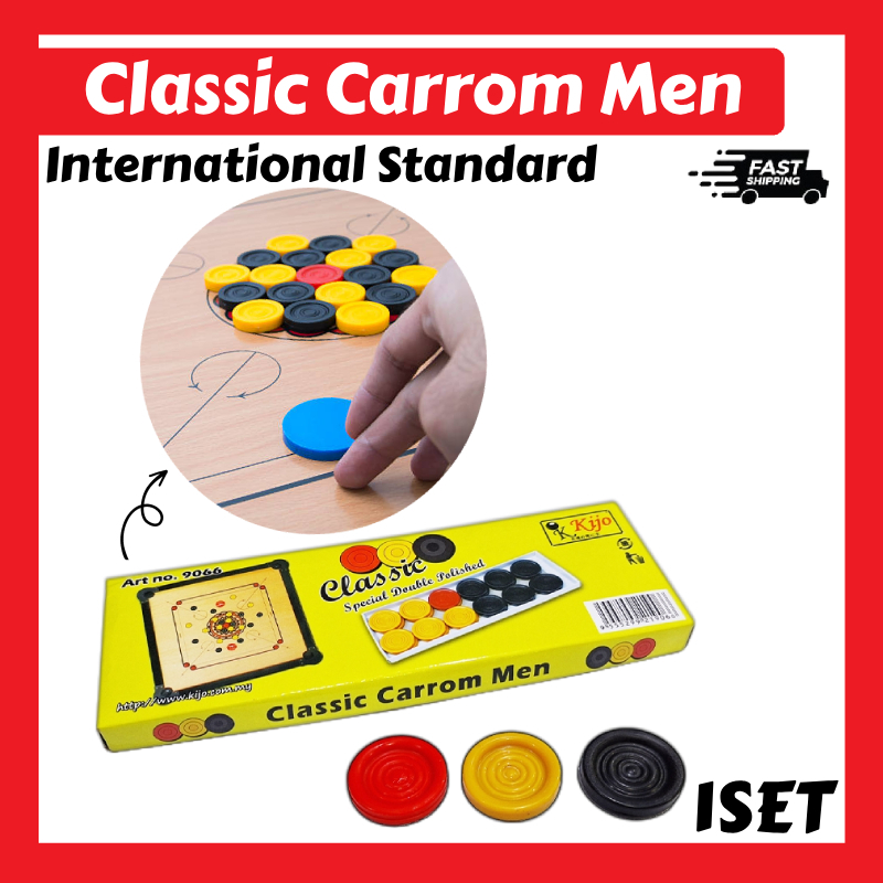 Classic Special Double Polished Carrom Men Buatan Malaysia Classic ...