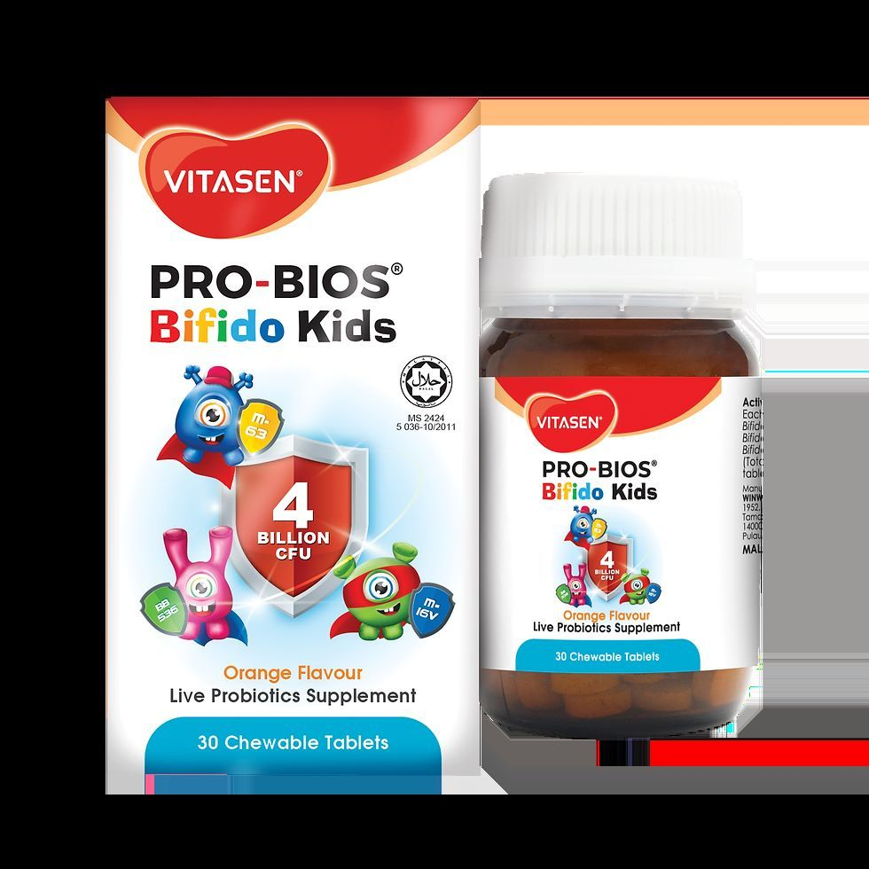 VITASEN PRO-BIOS BIFIDO KIDS CHEWABLE TABLET 30'S - PROBIOTICS ...