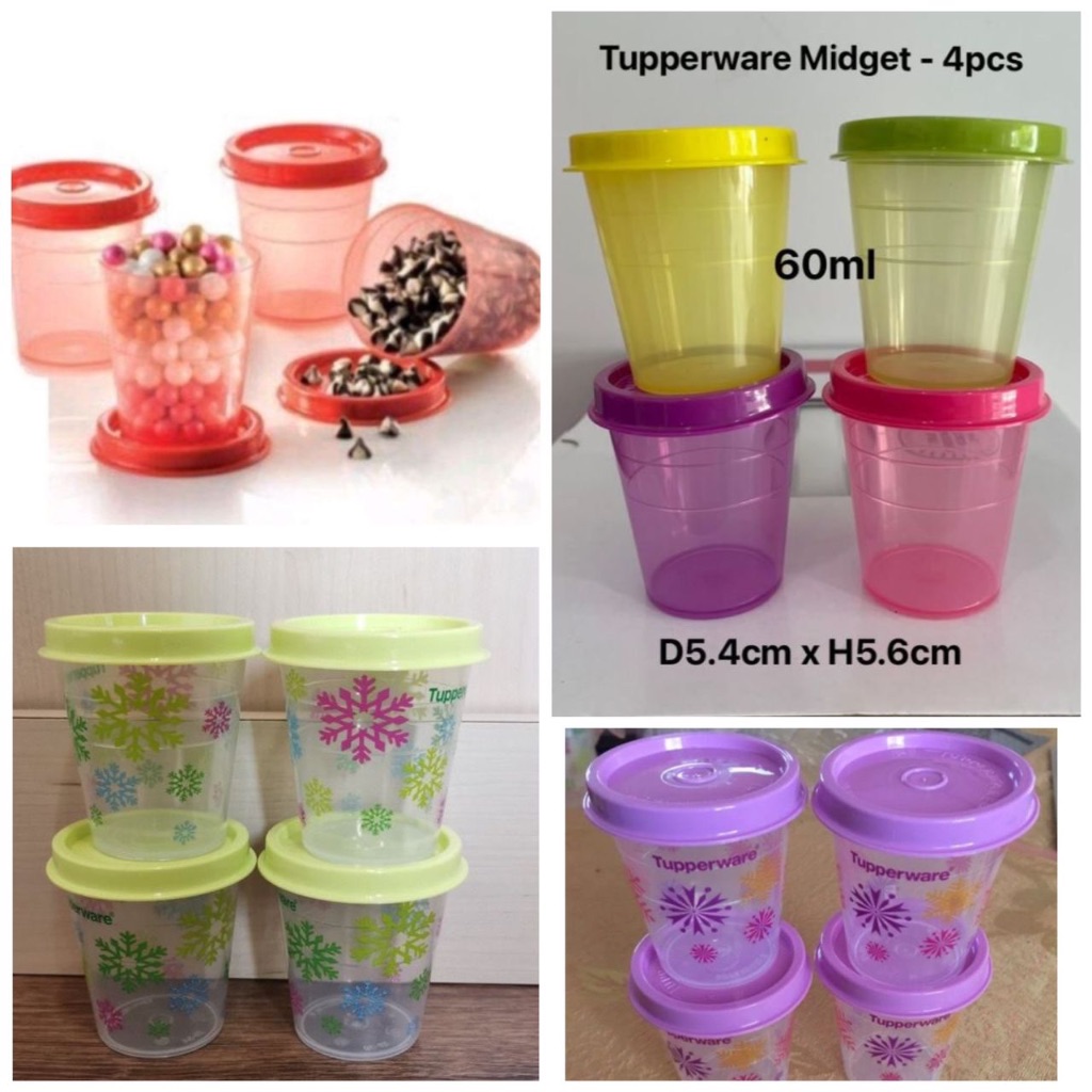 2020 Tupperware Midgets 60ml@2 Oz / Snowflake Midgets / Bekas Kecil ...