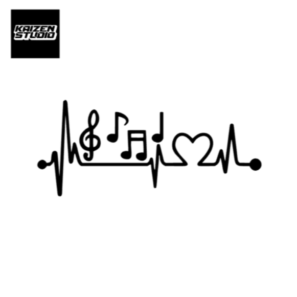 KAIZEN STUDIO Music Note Car Motorbike Vinyl Cutting Sticker | Shopee ...