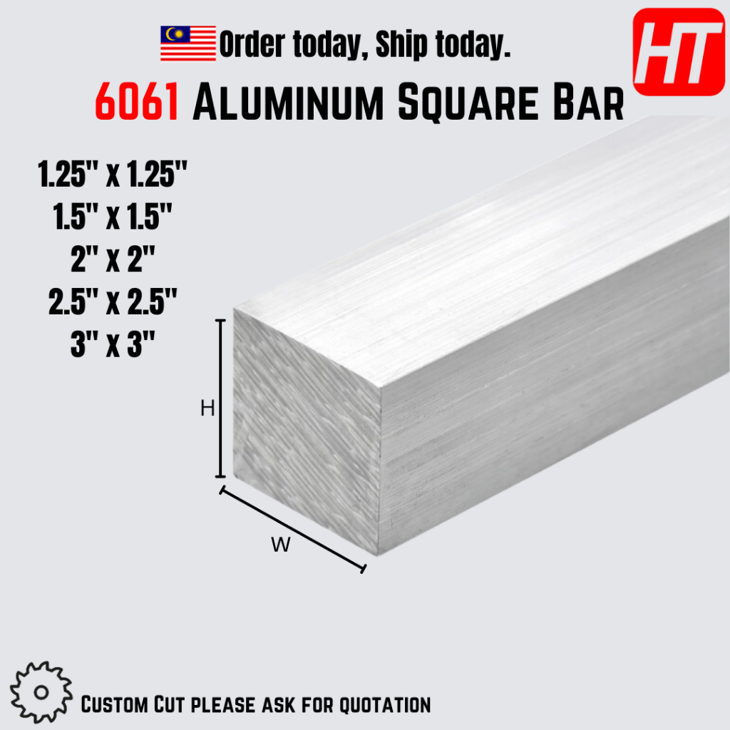 [Custom Length] 6061 Aluminium Square bar | Shopee Malaysia