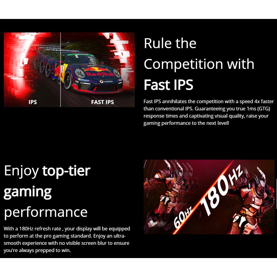 # AOC 24G11E - 24" FHD, 1ms, 180Hz, IPS, Adaptive Sync Gaming Monitor ...