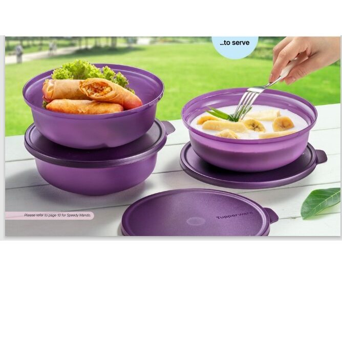 Tupperware Aloha Bowl 1L Purple - 1pc / 2pcs / 4pcs / 8pcs | Shopee ...