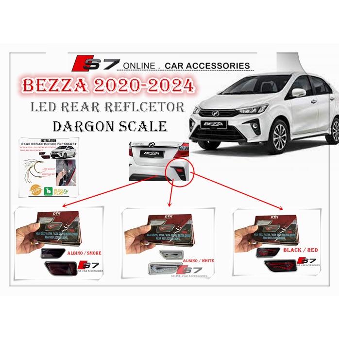 DTK Perodua Bezza 2020 - 2024 Demon Eyes Design 4 Function Rear Bumper Reflector & plug and play ...