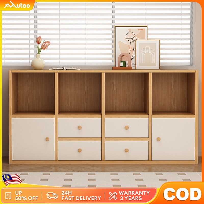 MT Multipurpose Grid Rack DIY Bookshelf Wooden Book Storage Bookcase ...