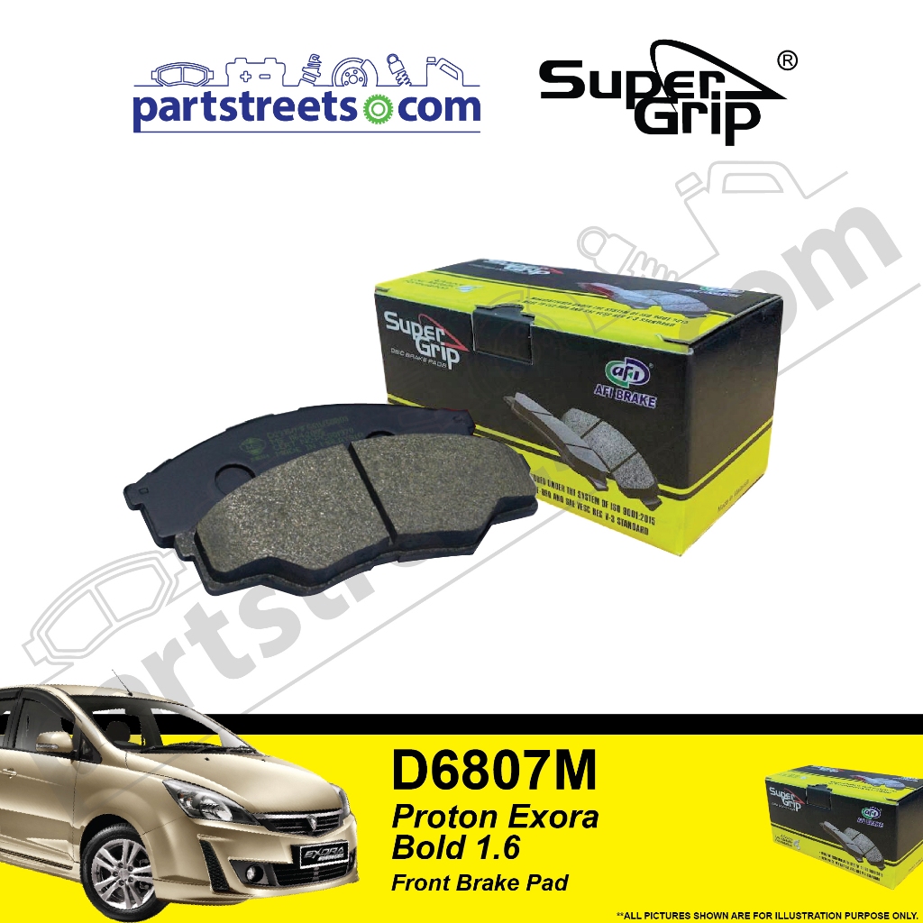 Super Grip Front Brake Pad - Proton Exora Bold 1.6 - D6807M (1set ...