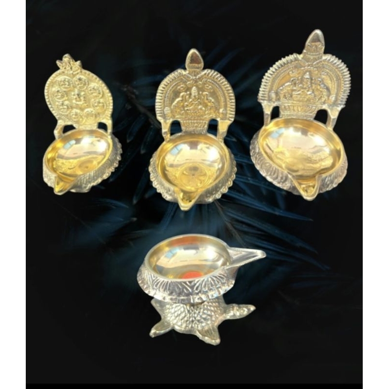Pure Brass Agal Vilakku with Tortoise Base | Indian Oil Lamp- Deco ...