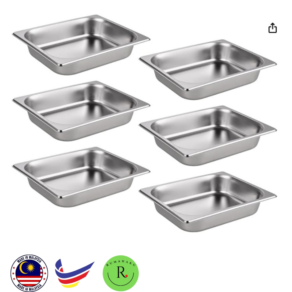 RumahAku Full Size Food Pan / Half Size Food Pan / Tray / Cover / Bekas ...