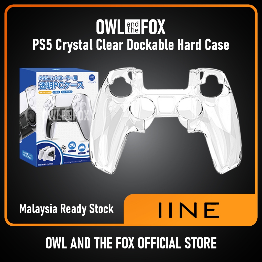 IINE PS5 DualSense Crystal Hard Case Dockable Charging Dock Transparent ...
