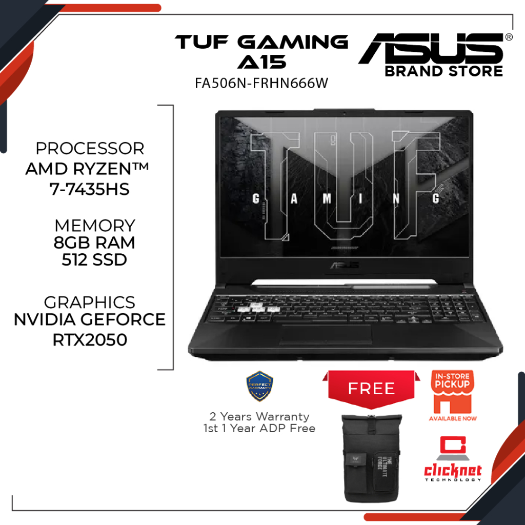 ASUS TUF Gaming A15 FA506N-FRHN666W R7-77435HS/ 8GB 4800/ 512GB M.2 ...