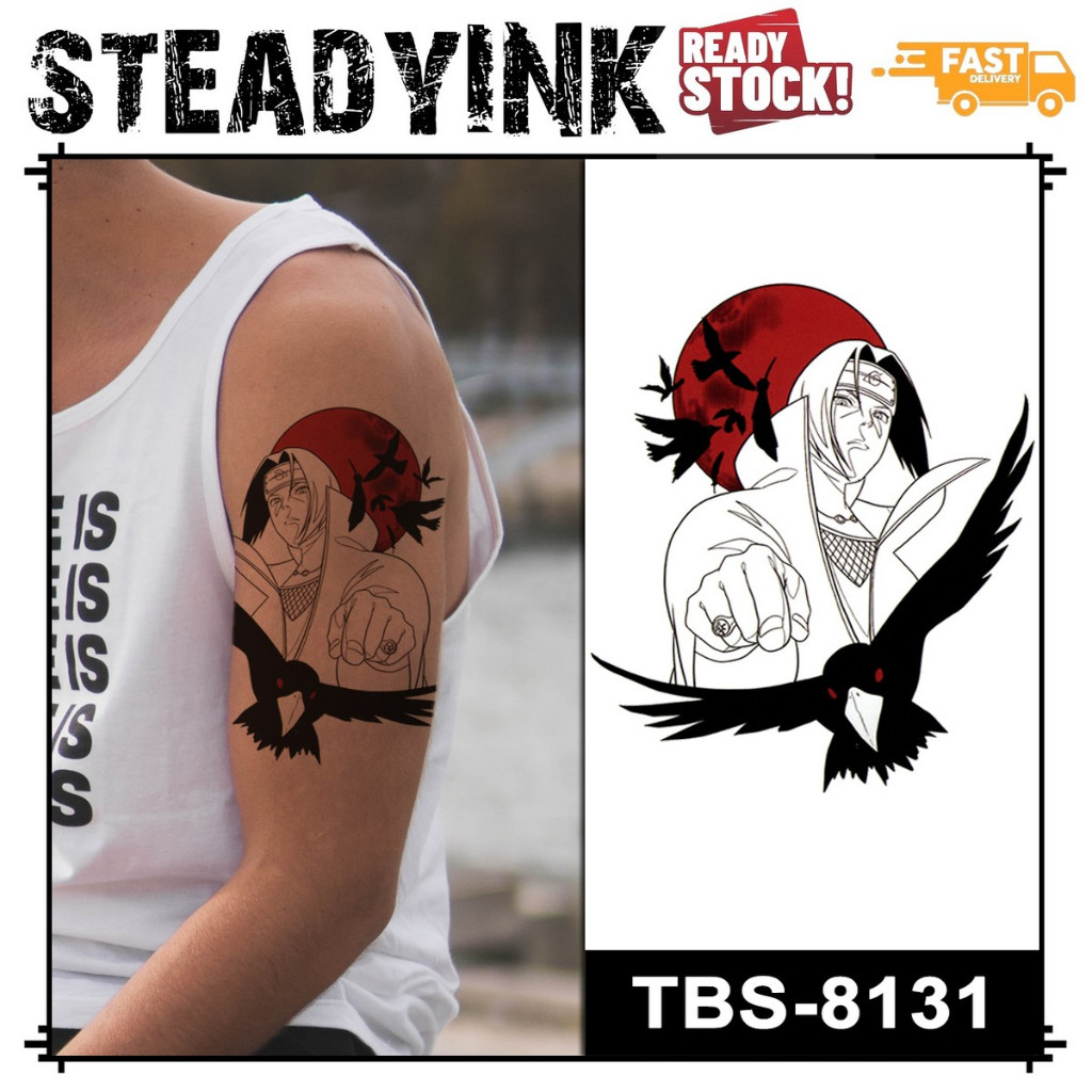 [𝚂𝚝𝚎𝚊𝚍𝚢𝙸𝙽𝙺] Tattoo Sticker Tatu Pelekat | Anime Naruto Itachi | Lasting ...